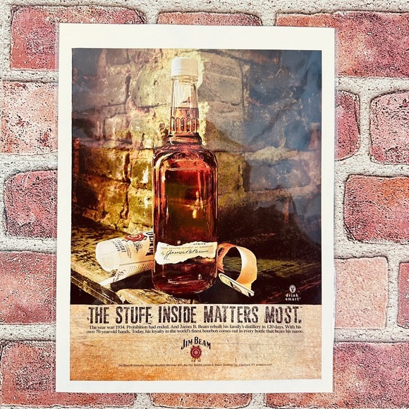 Art | 205 Jim Beam The Stuff Inside Matters Most Label Rip Original Vtg ...